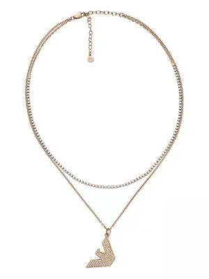Emporio Armani Logo-charm Necklace - Pink