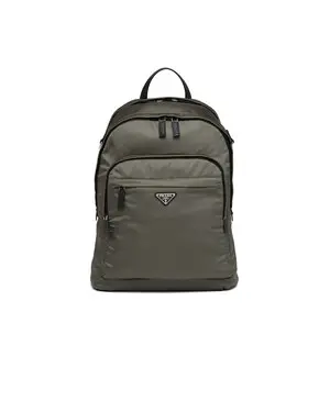 Prada Re-nylon And Saffiano Leather Backpack - Green