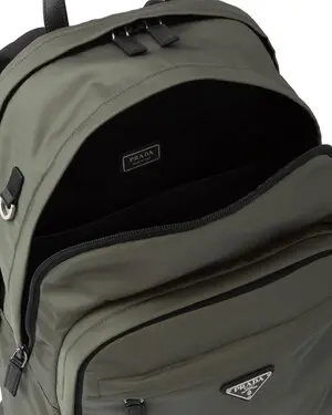 Prada Re-nylon And Saffiano Leather Backpack - Green
