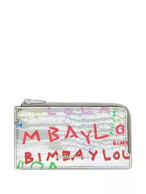 Bimba Y Lola Crocodile-effect Card Holder - Silver