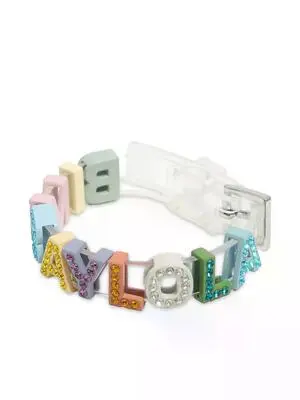 Bimba Y Lola Logo-lettering Crystal Bracelet - Pink