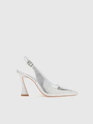 REFORMATION Nour Heeled Slingback Metallic Disco