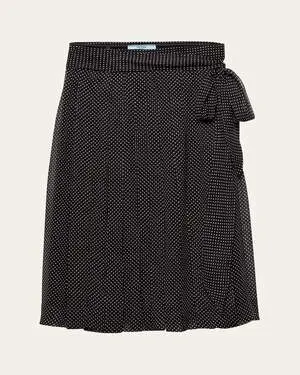 Prada Pleated Chiffon Skirt - Nero
