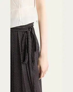 Prada Pleated Chiffon Skirt - Nero