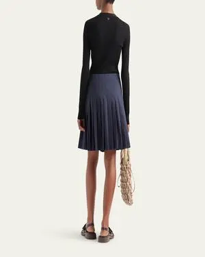 Prada Cotton Rib V-neck Cardigan