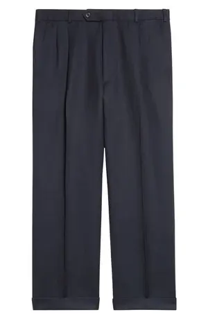 MAISON MARGIELA Pleated Crop Barathea Straight Leg Pants