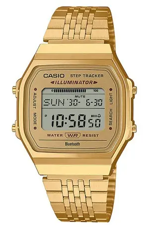 Casio Vintage Style Digital Bracelet Watch - Gold