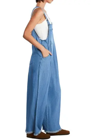 BILLY T Claire Wide Leg Overalls - Denim