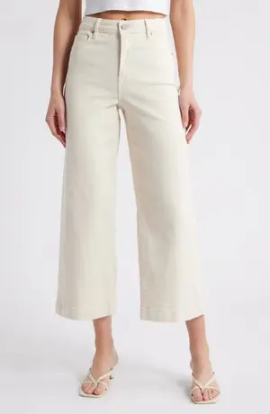 HIDDEN JEANS High-waist Cropped Wide-leg Jeans
