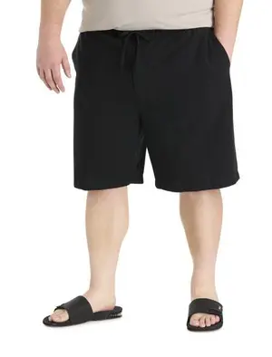HARBOR BAY BY DXL Big & Tall Linen Beach Shorts - Black
