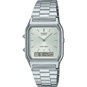 Casio Vintage Analog/Digital Bracelet Watch Silver