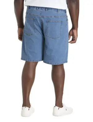 HARBOR BAY BY DXL Big & Tall Continuous Comfort Stretch Denim Shorts - Medium Blue