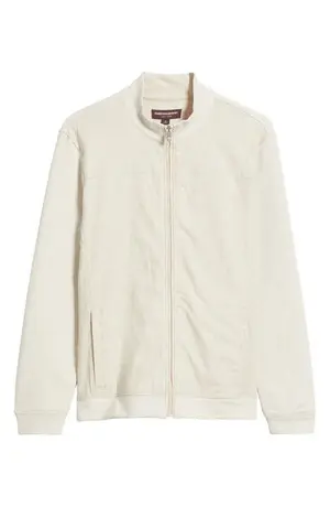 Johnston & Murphy Full Zip Knit Jacket - Light Tan