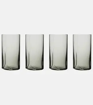 ZAHA HADID DESIGN Hew Set Of 4 Highball Glasses - Grey