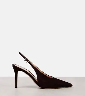 GIANVITO ROSSI Robbie Suede Slingback Pumps