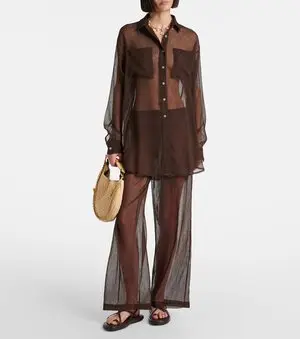Jade Swim Mika Sheer Shirt - Brown