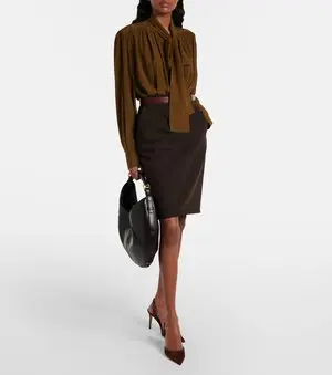 GIANVITO ROSSI Suede Slingback Pumps - Brown