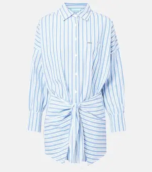 Melissa Odabash Sara Striped Shirt Dress - Blue