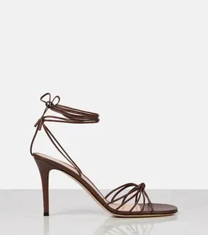 GIANVITO ROSSI Gwyneth Leather Lace-up Sandals - Brown