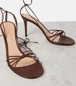 GIANVITO ROSSI Gwyneth Leather Lace-up Sandals - Brown