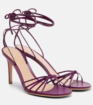 GIANVITO ROSSI Gwyneth Leather Lace-up Sandals - Purple