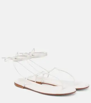 GIANVITO ROSSI Gwyneth Leather Lace-up Sandals - White