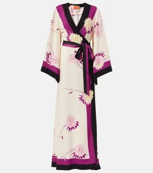 printed silk wrap dress