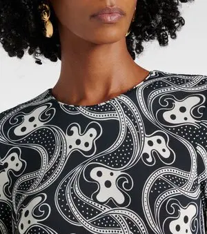 La DoubleJ Maxi Dress With Paisley Print And Hook-fastening Back - Black