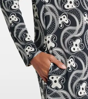 La DoubleJ Maxi Dress With Paisley Print And Hook-fastening Back - Black