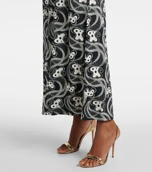 La DoubleJ Maxi Dress With Paisley Print And Hook-fastening Back - Black