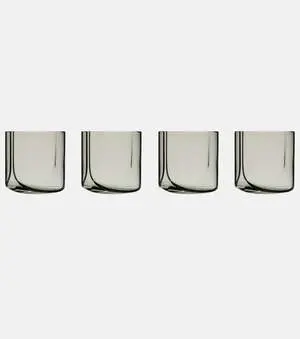ZAHA HADID DESIGN Hew Set Of 4 Glass Tumblers - Grey