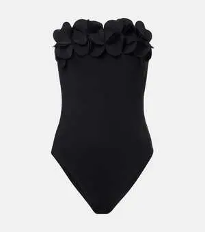 KARLA COLLETTO Tess Floral-appliqué Swimsuit - Black