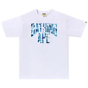 A BATHING APE Abc Camo Nyc Logo Tee /blue - White