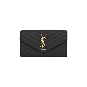 Saint Laurent Cassandre Matelassé Large Flap Wallet 'noir - Black