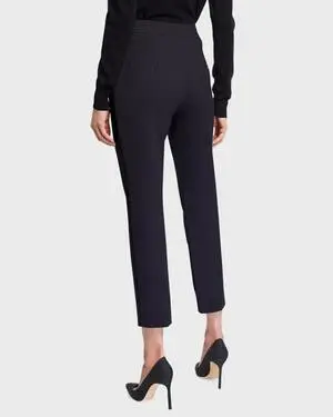 Max Mara Jersey Zip-front Cropped Pants - Blue