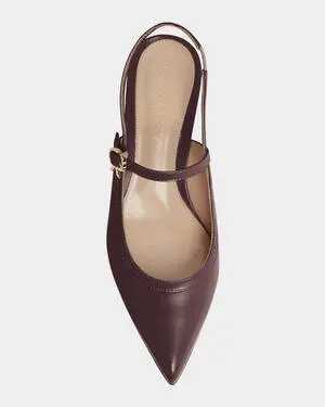 GIANVITO ROSSI Calfskin Mary Jane Slingback Pumps - Black