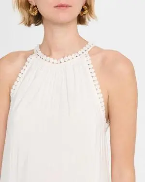 Kobi Halperin Lace-trim Halter Maxi Dress - Ivory