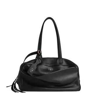 Balenciaga Medium Leather Carrie Bowling Top-handle Bag