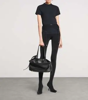 Balenciaga Medium Leather Carrie Bowling Top-handle Bag