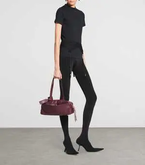 Balenciaga Small Leather Carrie Bowling Top-handle Bag - Red