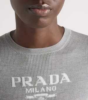 Prada Silk Logo Longline T-shirt
