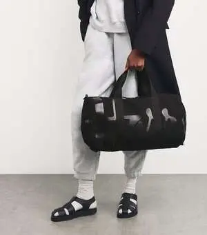 Harrods Cotton Barrel Bag With Logo - Black