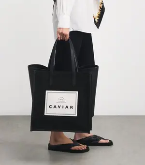 Harrods Cotton Caviar Condiments Shopper Bag