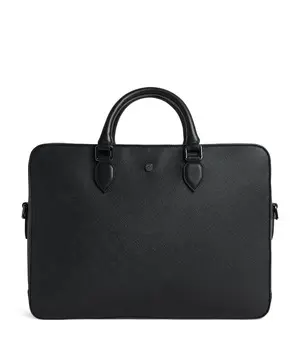 Harrods Saffiano Leather Briefcase - Black