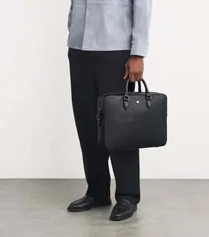 Harrods Saffiano Leather Briefcase
