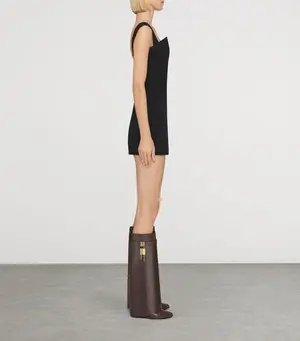 Givenchy Leather Shark Lock Knee-high Boots 90 - Brown