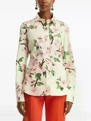 Oscar De La Renta Printed Poplin Shirt - White