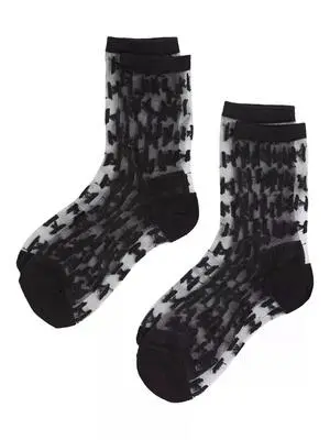 Karl Lagerfeld Monogram Mesh Socks - Black