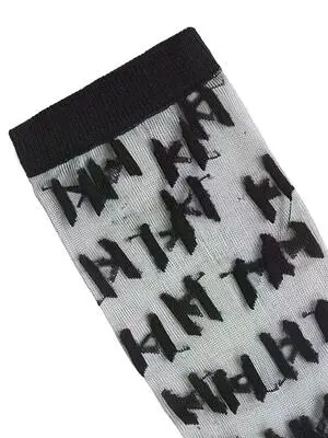 Karl Lagerfeld Monogram Mesh Socks