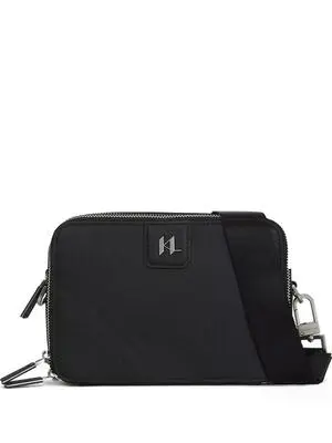 Karl Lagerfeld Monogram Leather Camera Bag - Black